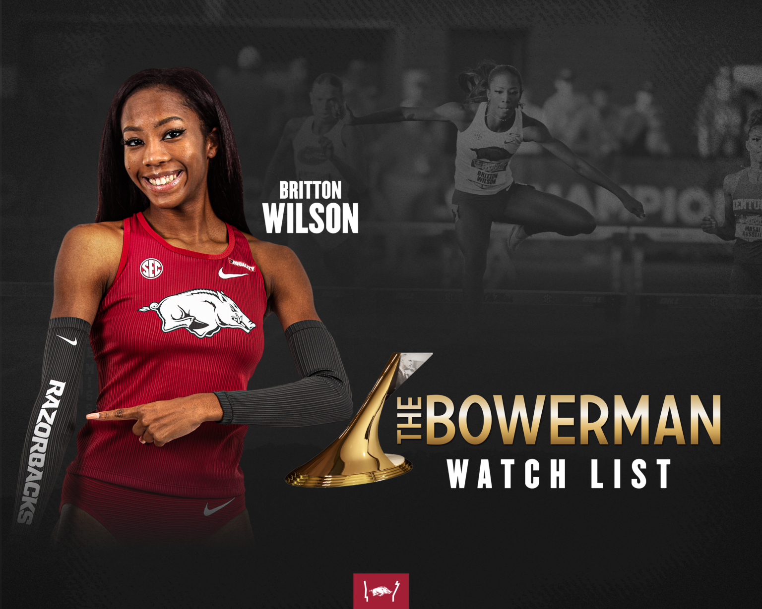 Britton Wilson joins The Bowerman watch list | Arkansas Razorbacks